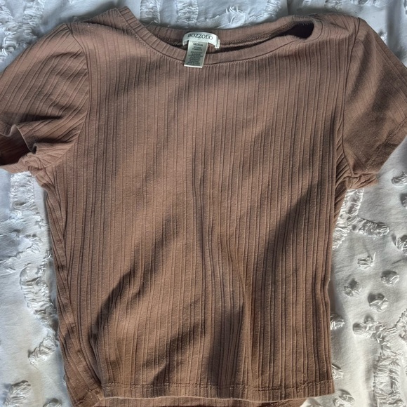 Bozzolo | Tops | Bozzolo Taupe Ribbed Crop Top | Poshmark